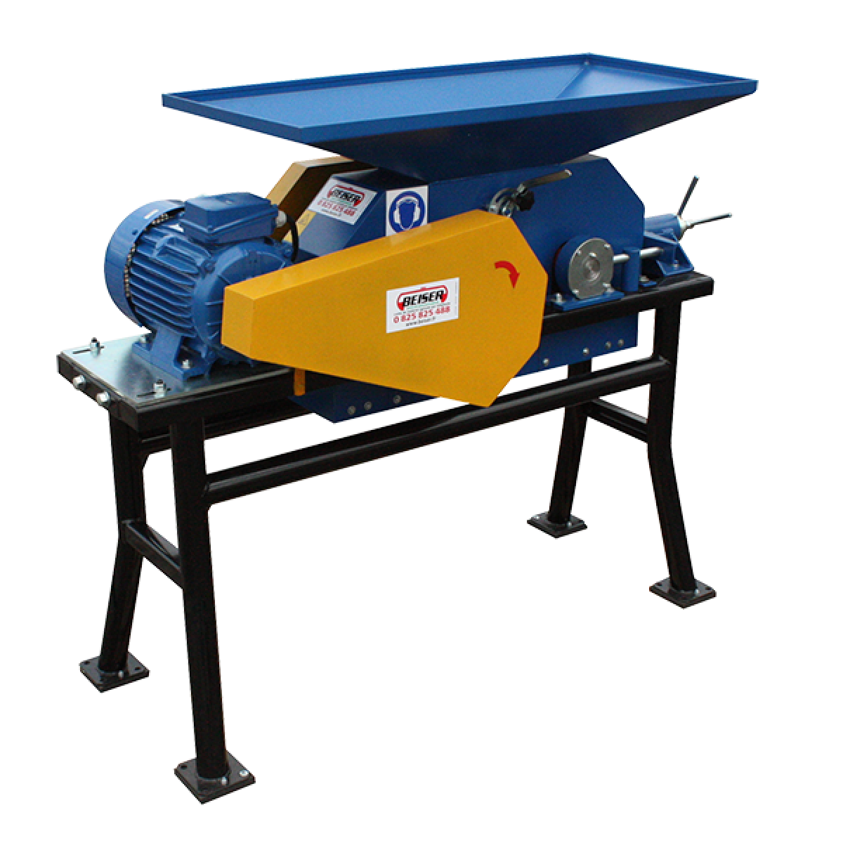 Aplatisseur à céréales 1500Kg / heure sur pied 380V avec 2 rouleaux ...